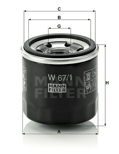 Mann Filter W 67/1 Oil Filter SpinOn