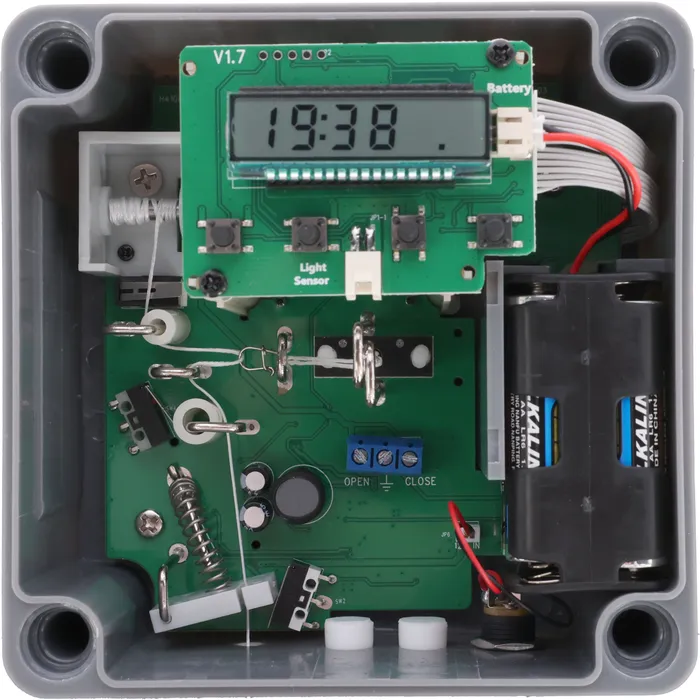 Automatische Hühnertür EasyProtect Komplettset Grau – Elektrisch mit ...