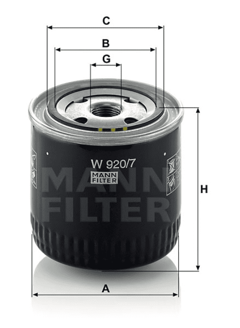 Mann Filter W 920/7 Oil Filter SpinOn